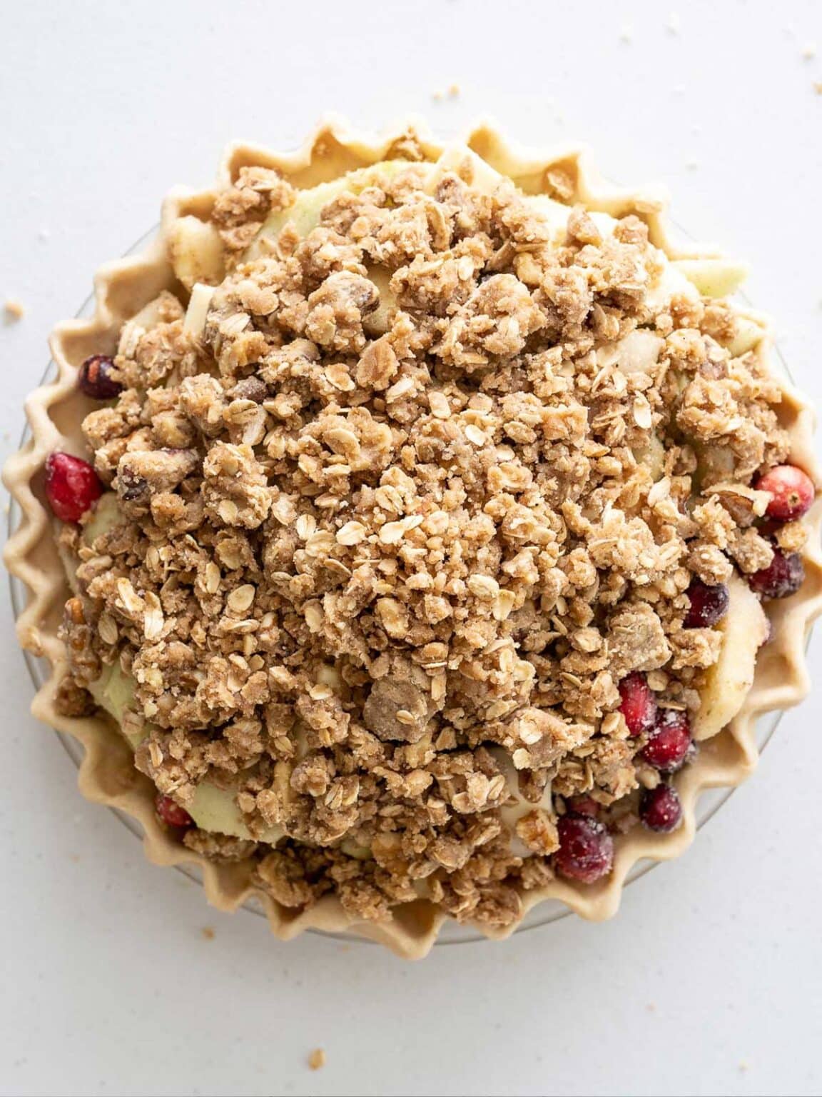 Quick Oatmeal Crumble Topping with Brown Sugar - A Red Spatula