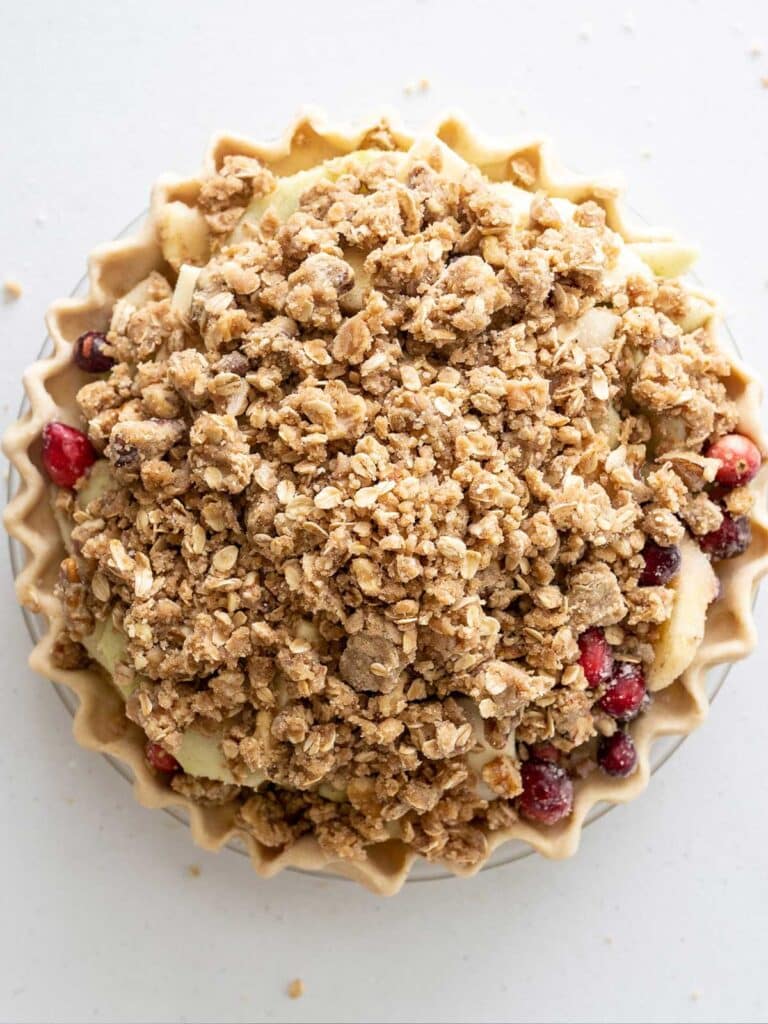 Quick Oatmeal Crumble Topping with Brown Sugar - A Red Spatula