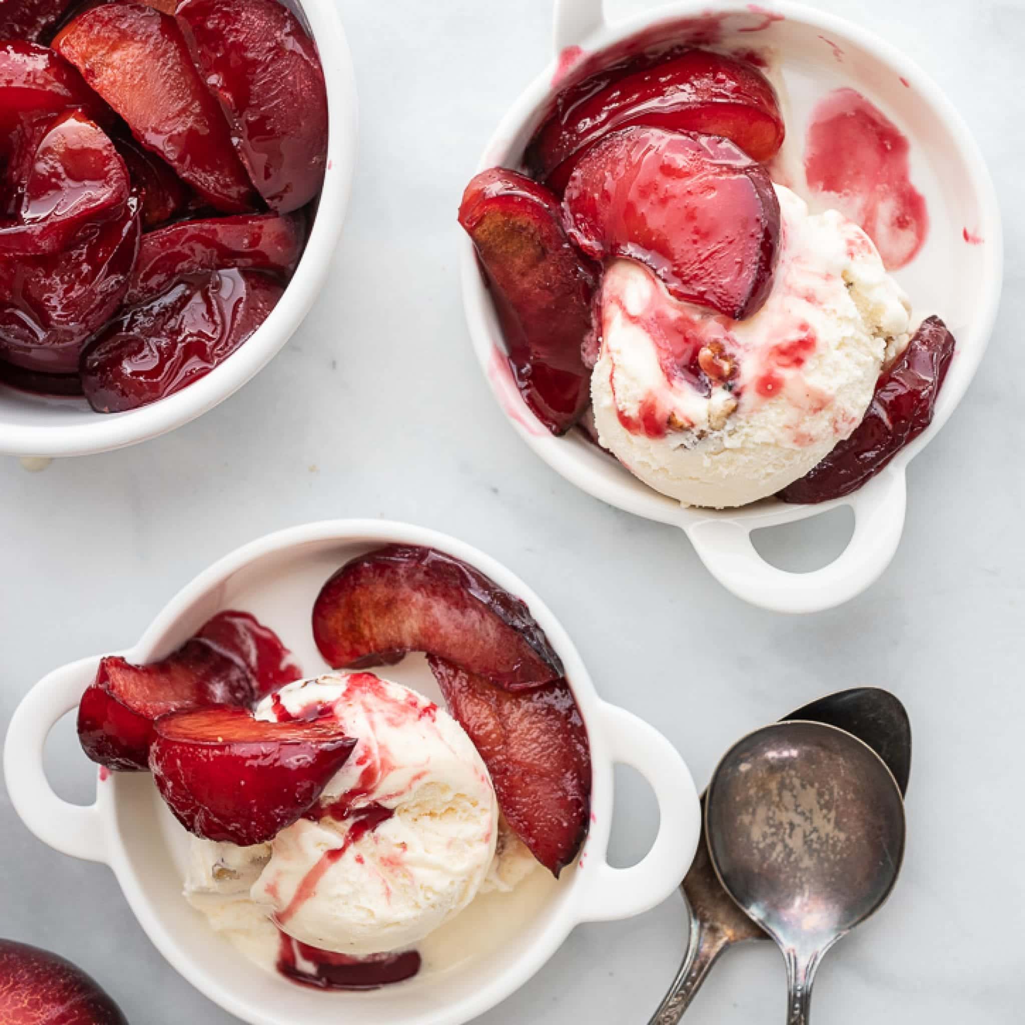 Simple Maple Roasted Plums - A Red Spatula