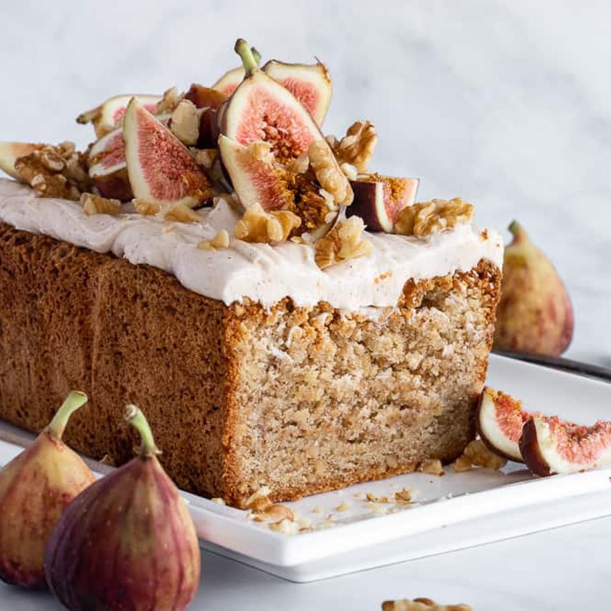 Walnut Pound Cake with Fresh Figs - A Red Spatula