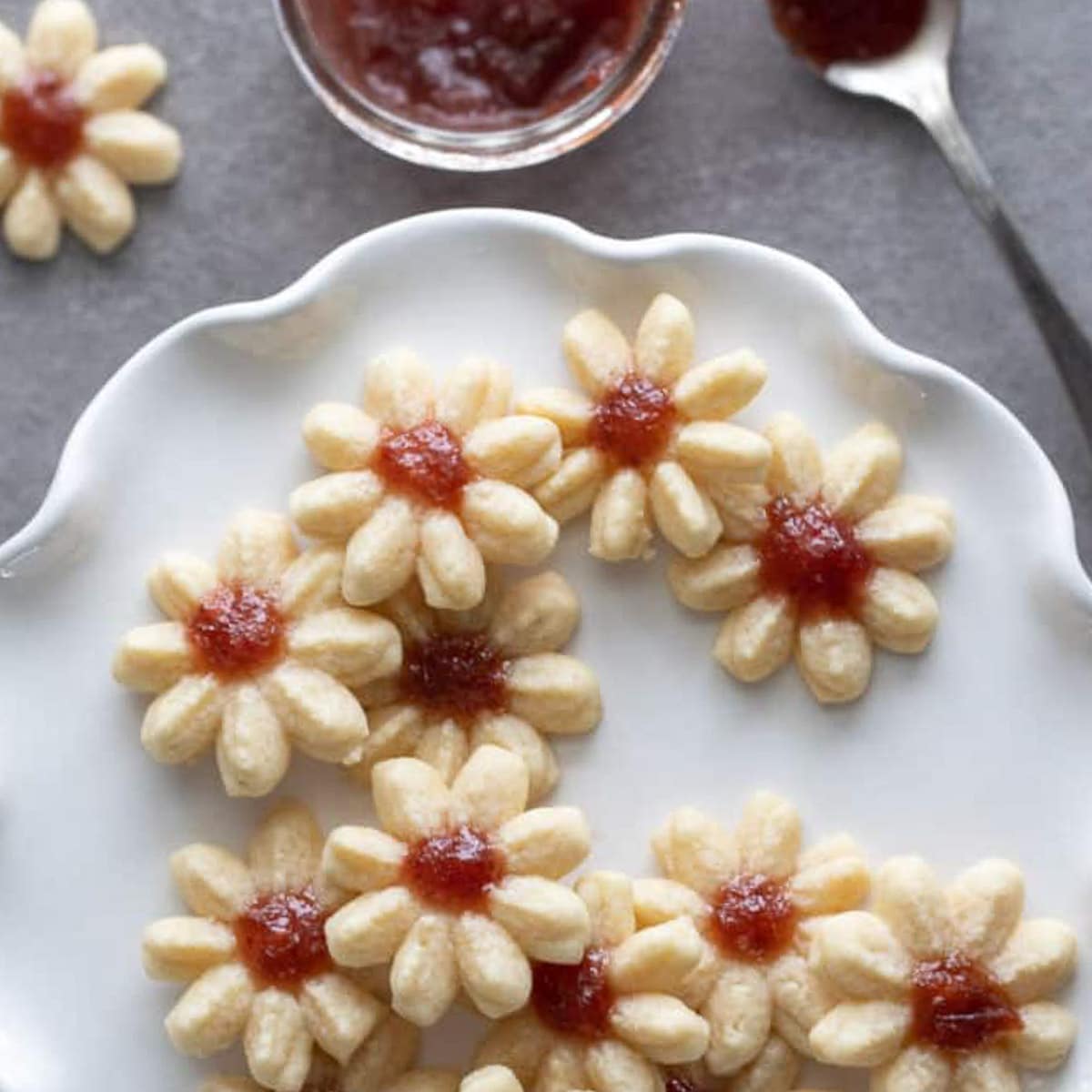 Spritz Cookies With Jam - A Red Spatula