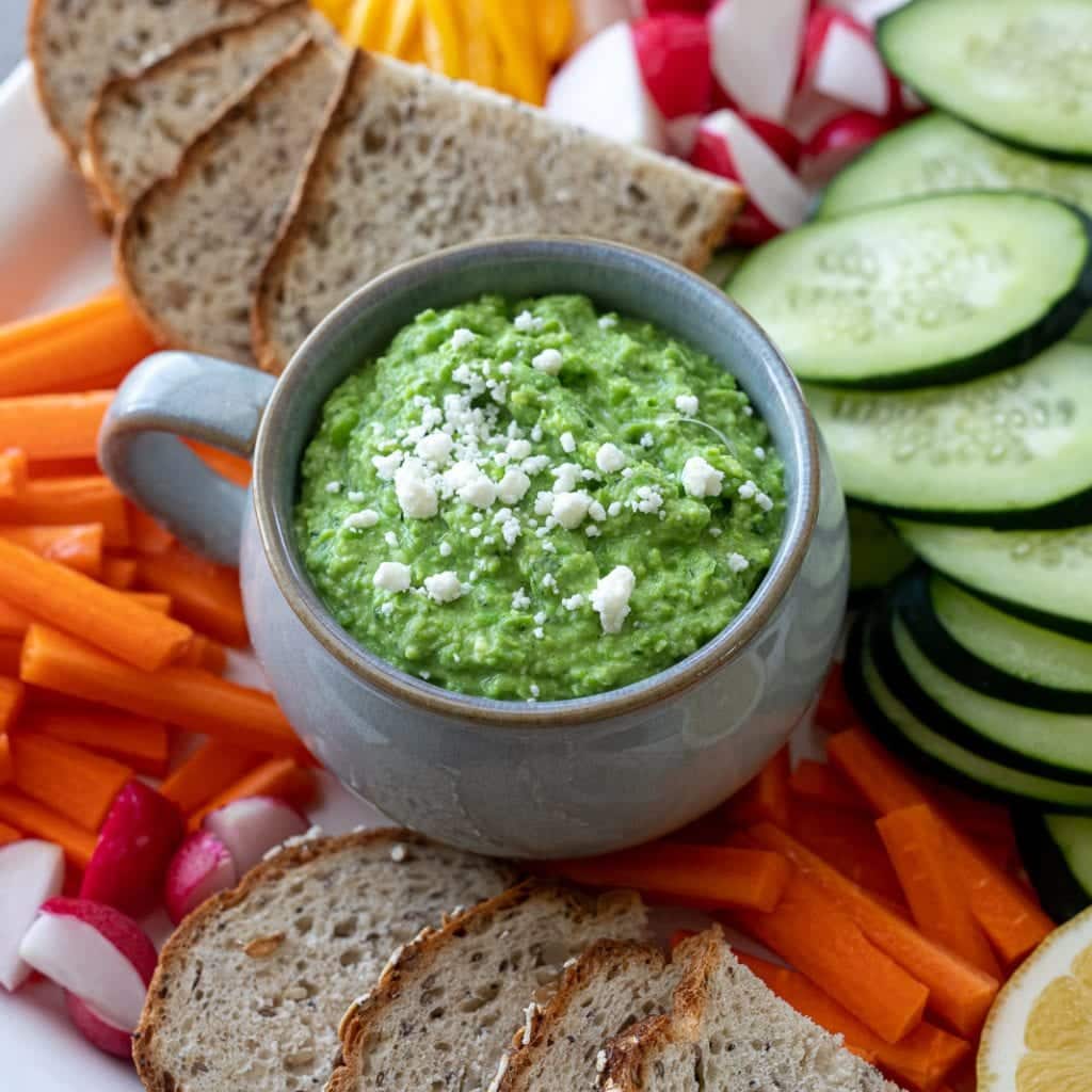 Easy Green Pea Dip - A Red Spatula