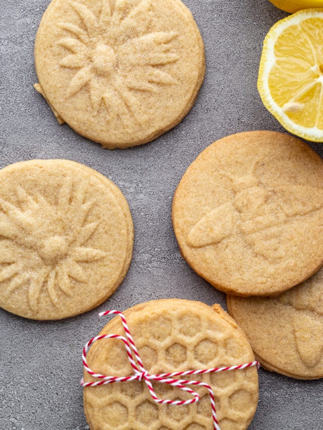 Lemon Shortbread Cookies- Stamped - A Red Spatula