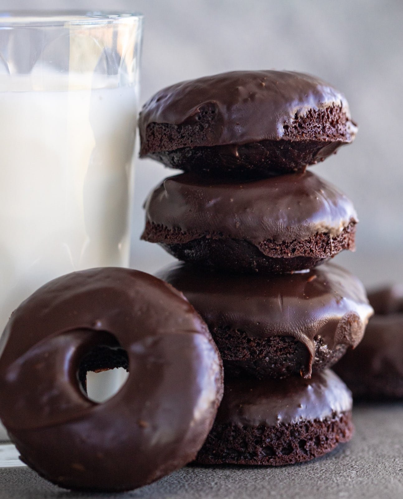 Glazed Baked Chocolate Donuts - A Red Spatula