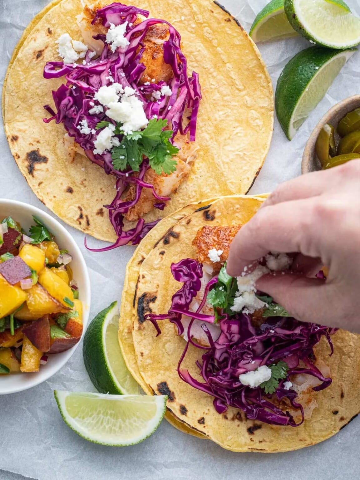 30-Minute Baked Cod Fish Tacos from Frozen Cod - A Red Spatula