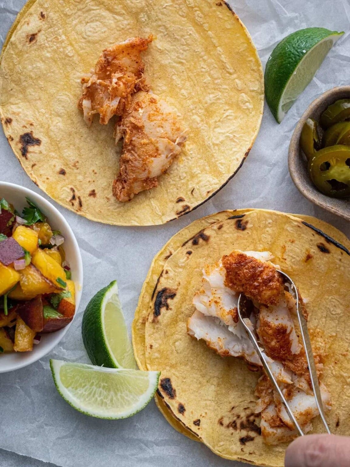 30-Minute Baked Cod Fish Tacos from Frozen Cod - A Red Spatula
