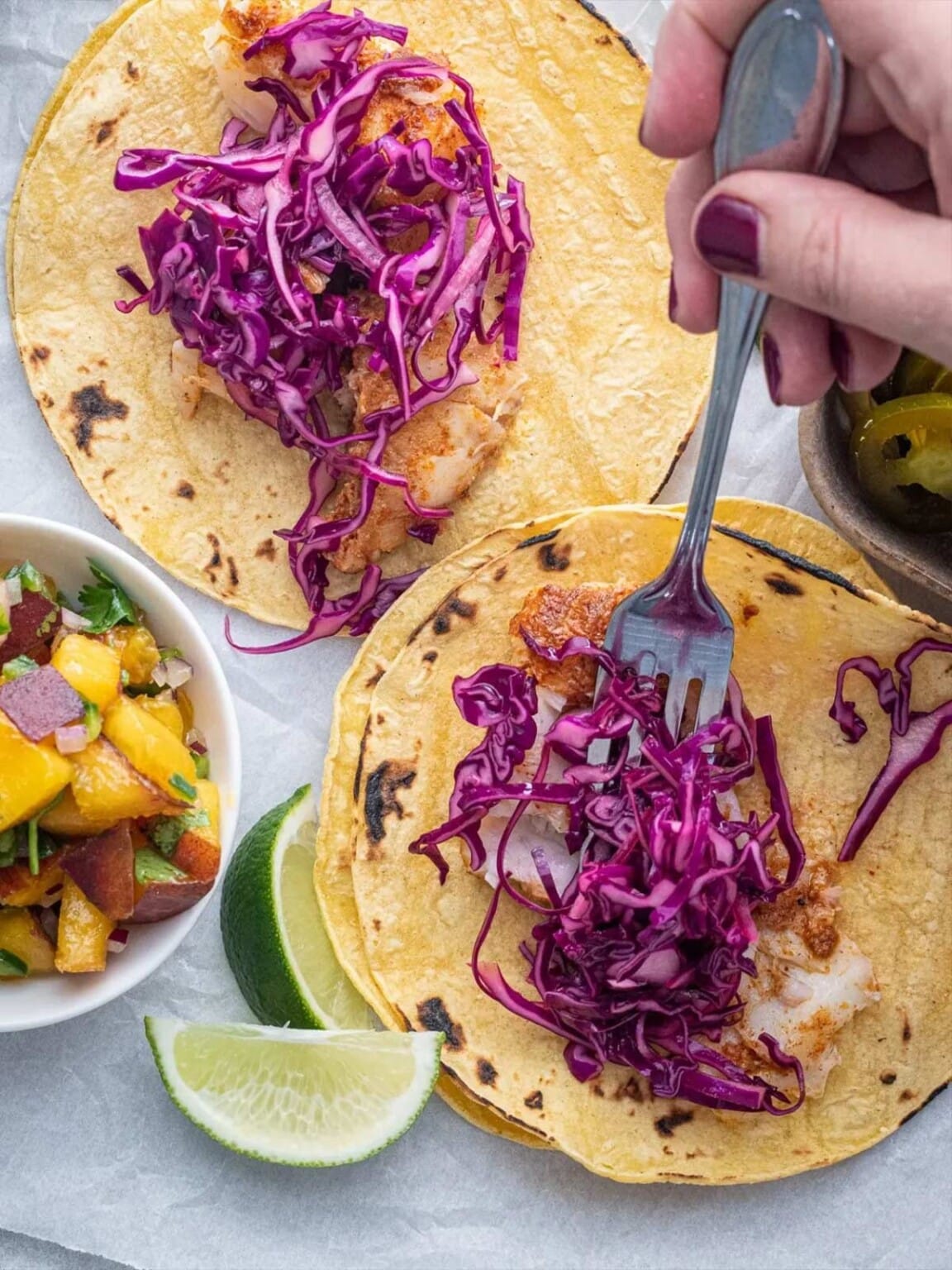 30-Minute Baked Cod Fish Tacos from Frozen Cod - A Red Spatula