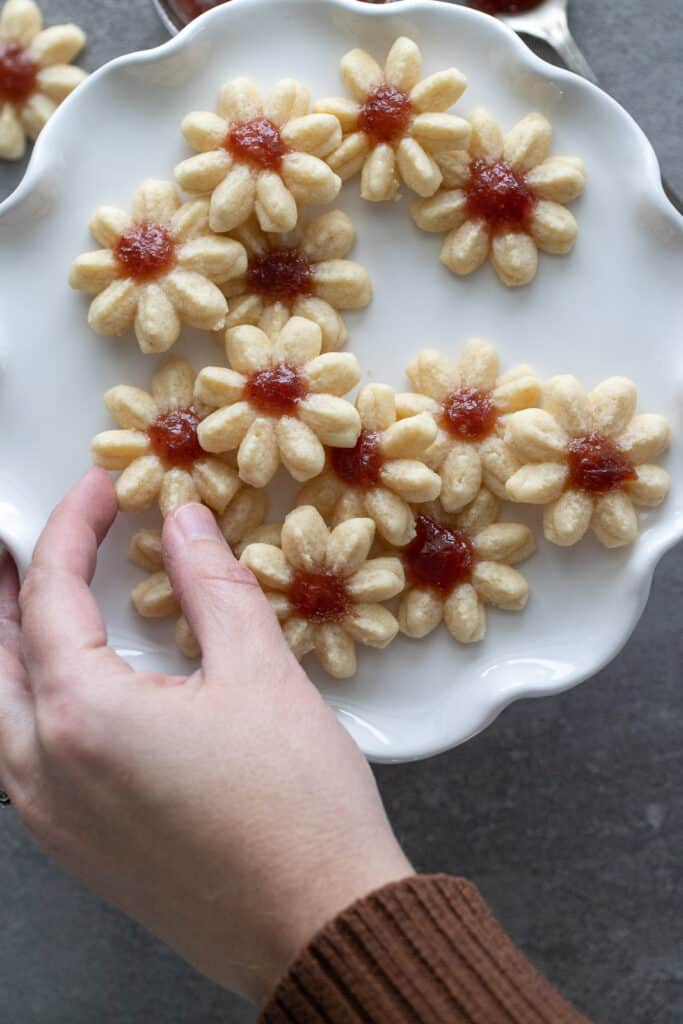 Spritz Cookies With Jam - A Red Spatula