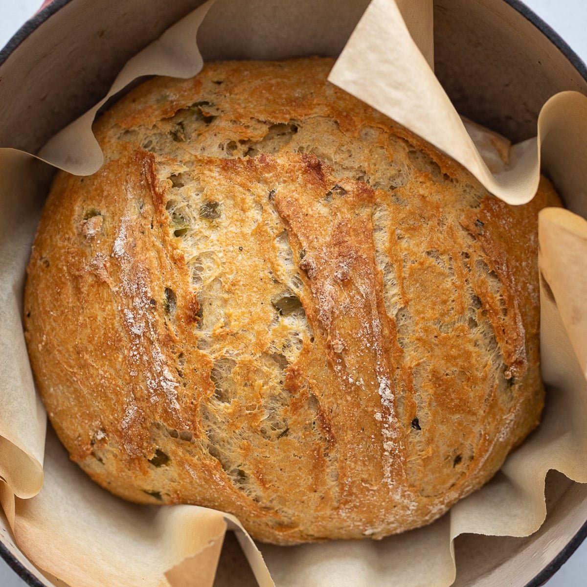 Green Chili Cheese Bread - A Red Spatula