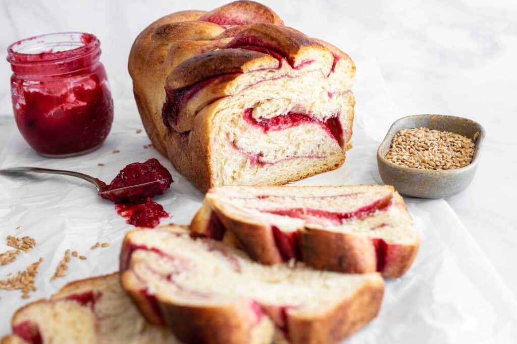 Raspberry Swirl Loaf - A Red Spatula