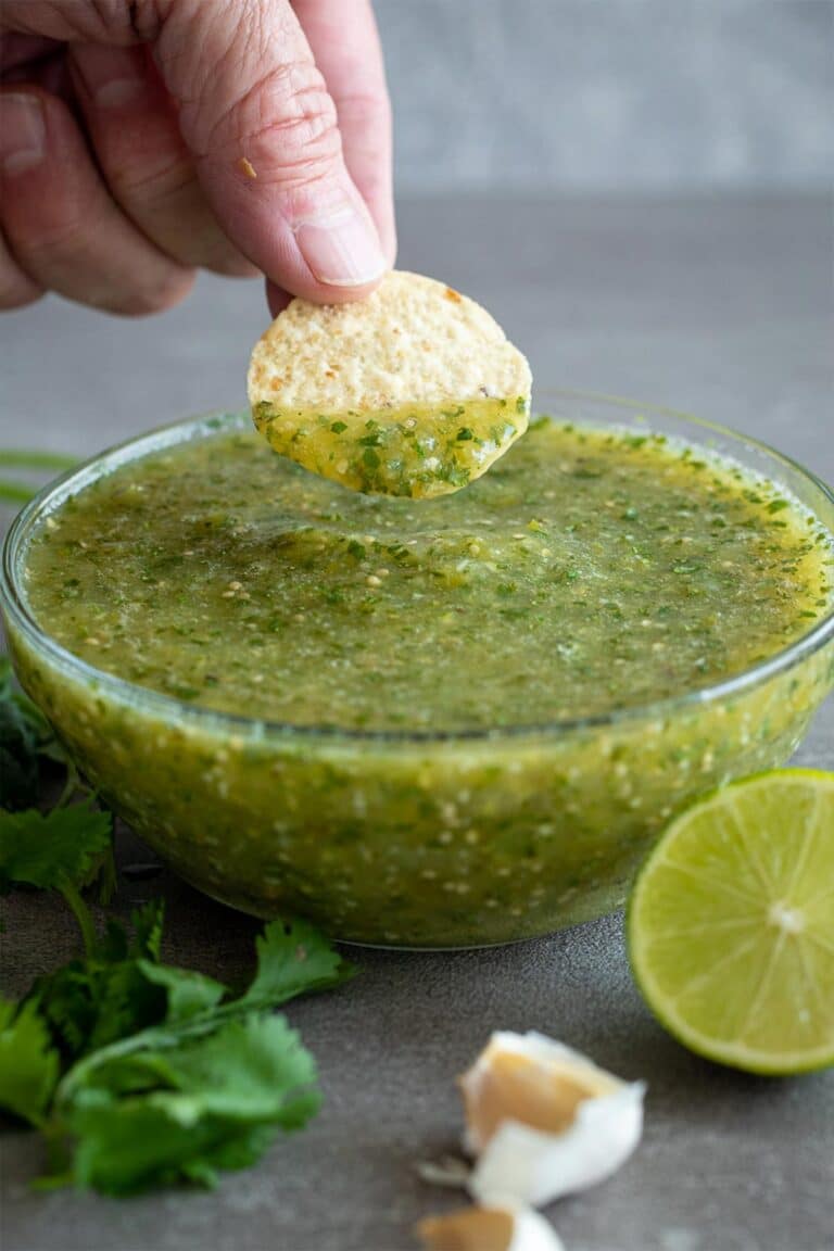 Spicy Green Salsa Recipe - A Red Spatula