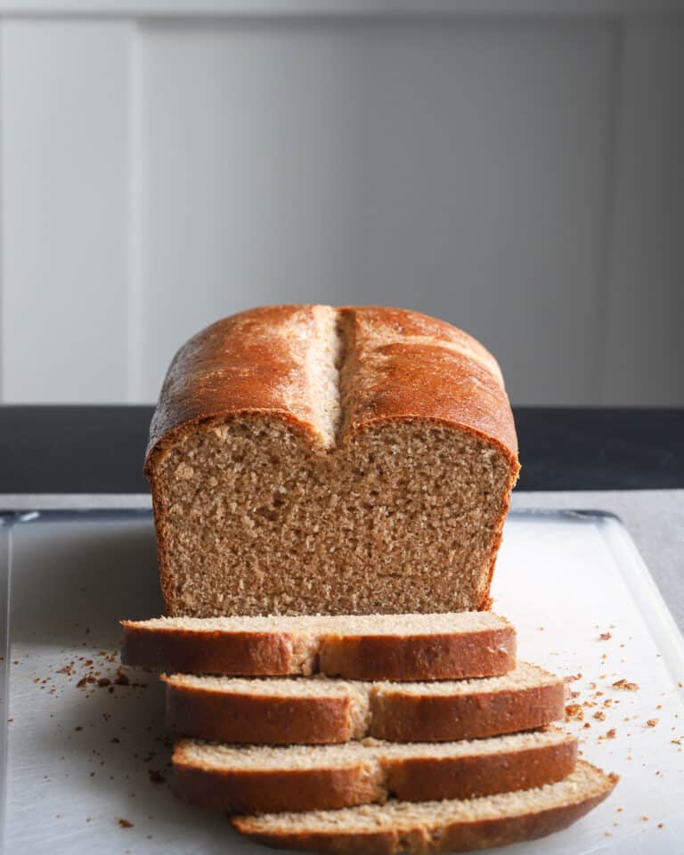 Rustic Spelt Flour Bread In A Loaf Pan - A Red Spatula