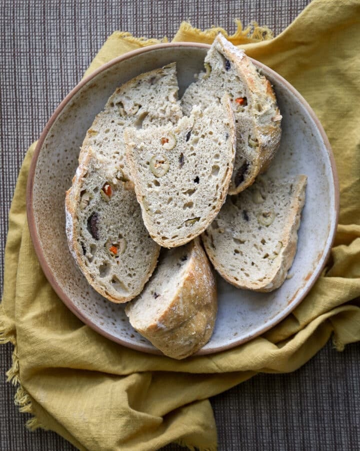 Artisan No-Knead Whole Wheat Green Olive Bread Recipe - A Red Spatula