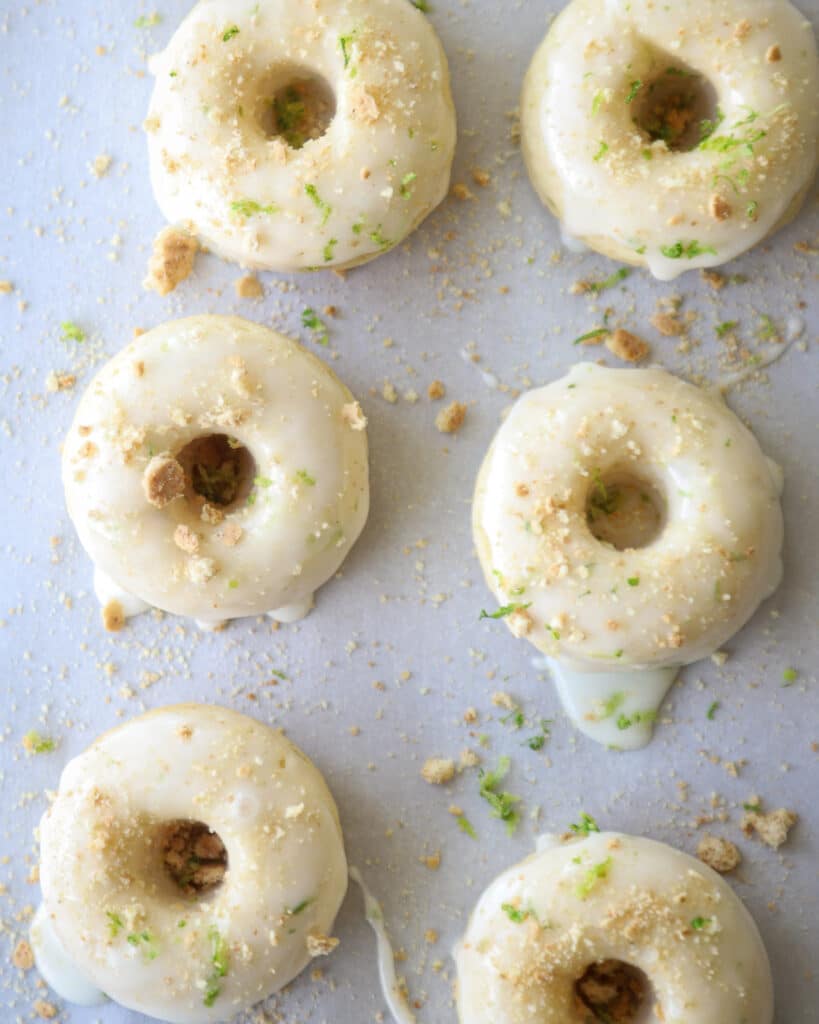 Key Lime Baked Donuts Recipe With Graham Cracker Topping - A Red Spatula